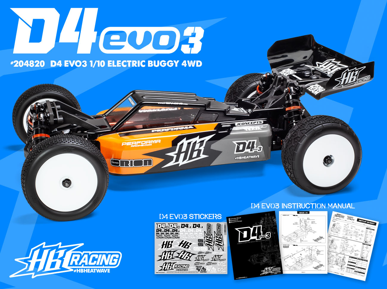 HB RACING D4 EVO3 1/10 COMPETITION ELECTRIC BUGGY 4WD